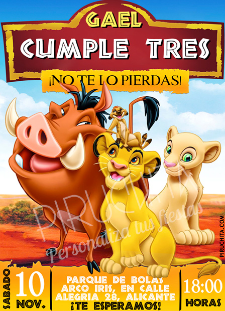 Invitaciones Para Bebes Del Rey Leon