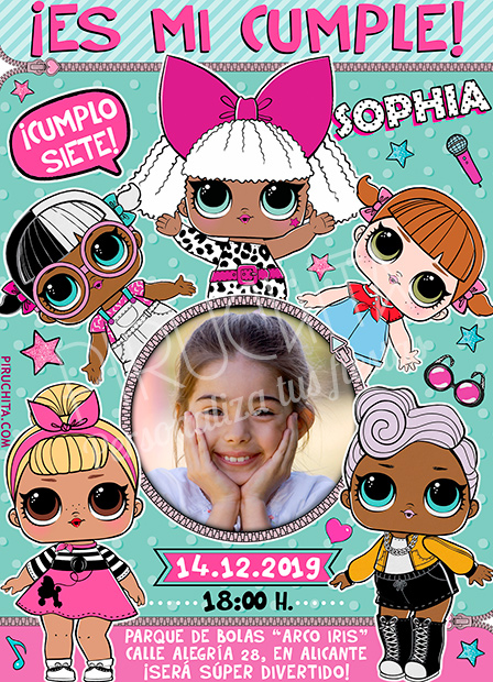Invitación cumpleaños LOL Surprise Muñecas #06 con Foto | Digital ...